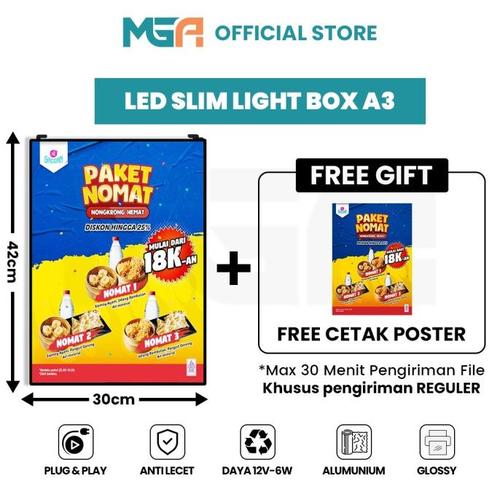 Jual Diskon Slim Light Box Led A3 / Neon Box Display / Frame Poster Led ...