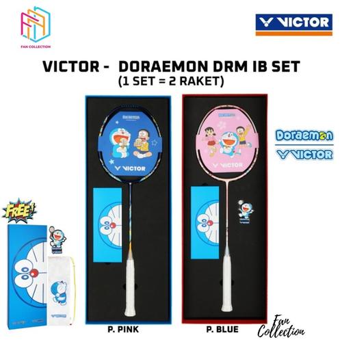 Jual Special Edition Box 2 in 1 Raket Badminton Victor Doraemon DRM Set ...