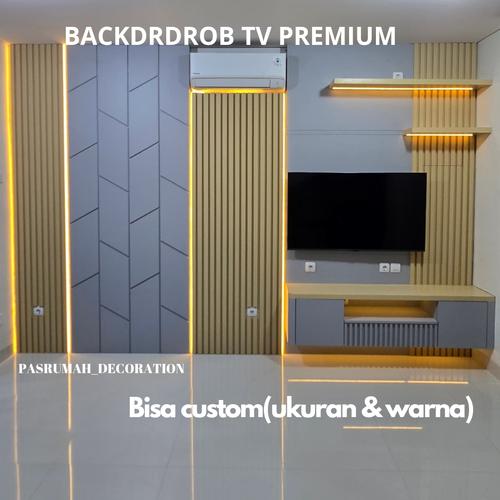 Jual Backdrop tv minimalis hpl/backdrop tv modern/backdrop tv custom ...
