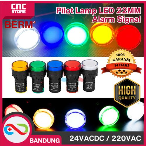 Jual Pilot Lamp LED 22mm AD16-22SM – Lampu Indikator Alarm Panel AC/DC ...