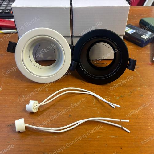 Jual kap lampu housing mr16 corong round trimless spot spotlight led rumah halogen mr16 - Putih ...