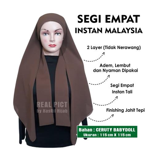Promo Hijab Segiempat Instan Malaysia Melayu Ceruty BabyDoll Premium ...