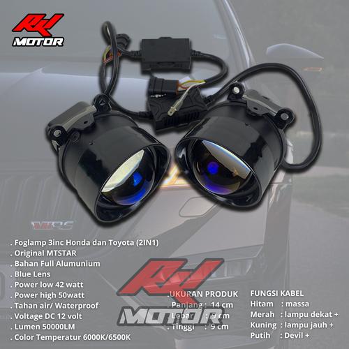 Jual Projector Foglamp LED 3Inch High-Low 100W 3 Warna Dengan Devil Honda Toyota Universal - Ice ...
