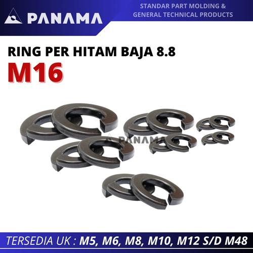 Jual Ring Per Hitam M16 Washer Spring M16 Ring Ver M16 Baja Grade 8.8 ...