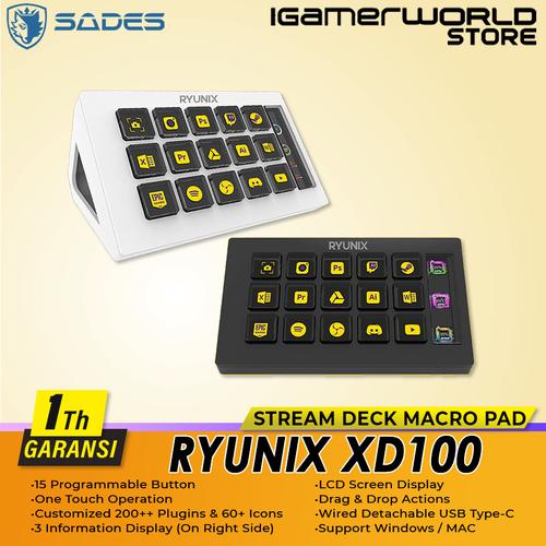 Jual Ryunix XD-100 / XD100 Stream Deck LCD Keys Control Pad - Kota ...