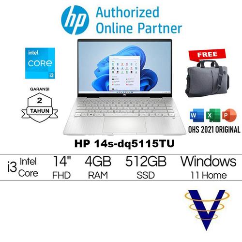 Jual Laptop HP 14s-dq5115TU Core i3-1115G4 8GB 512GB 14"FHD W11H + OHS ...