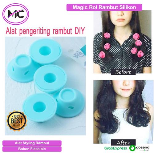 Jual Alat Pengeriting Rambut Silikon Rol Keriting Rambut Silikon Alat Styling Curly Hair Rambut ...