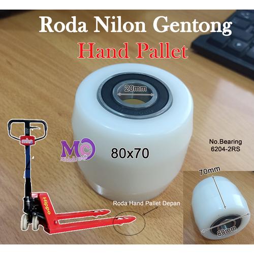 Jual Roda Nilon Hand Pallet 80x70 Gentong Nylon handpalet depan 80x70mm ...