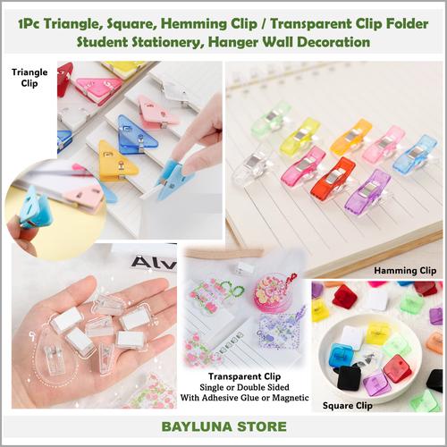 Jual 1Pc Triangle Folder Note Holder Corner Holder Student Stationery - Biru Transparan ...