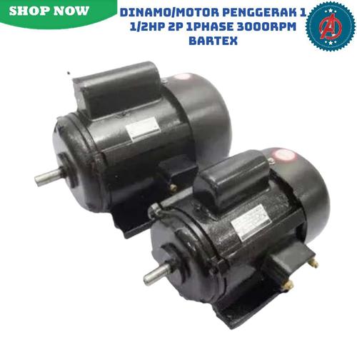 Jual Dinamo / Motor Penggerak 1 1/2 HP 2P 1 Phase 3000 RPM Bartex - Packing Kayu - Kota Semarang ...