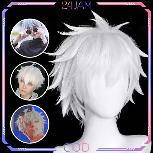 Jual Wig Gojo Satoru Karakter Rambut Palsu Cosplay Anime Wig Rambut ...