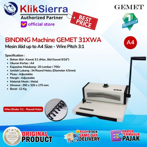 Jual Mesin Jilid GEMET 31XWA - Binding Machine A4 Kawat Wire Binder 3:1 ...