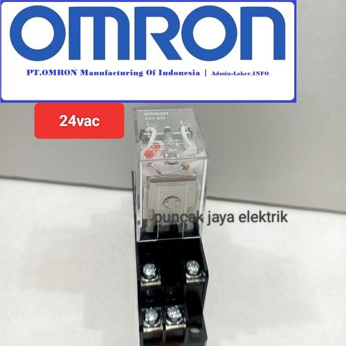 Jual relay Omron original my2n/my2 24vac 8kaki 5a set socket/relay ...