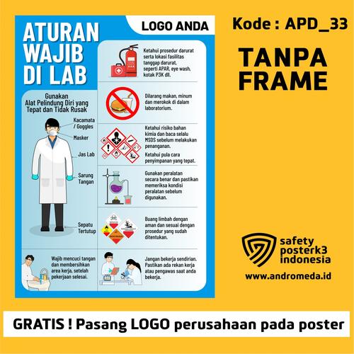Jual Safety Poster K3 : Aturan Wajib di Laboratorium Kimia Kantor ...