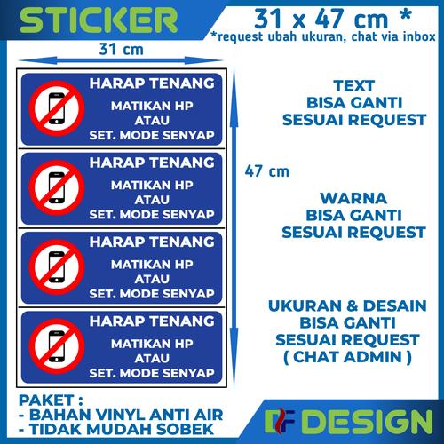 Jual STICKER RAMBU PERINGATAN MATIKAN HP ATAU SET MODE SENYAP - Kota ...