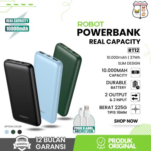 Promo ROBOT RT12 Power Bank 10000mAh Dual Input Output Slim Original ...