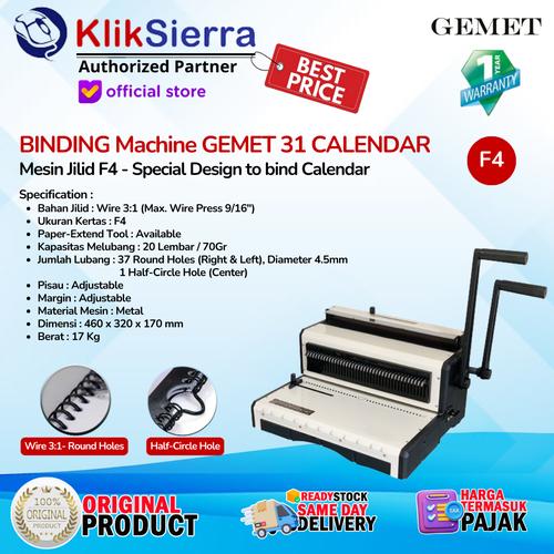 Jual GEMET 31 Calendar Mesin Jilid Calender / Binding Machine F4 Kawat ...