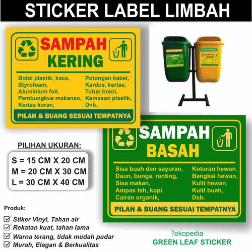 Jual Stiker Vinyl Label Tempat Sampah Basah, Label Tempat Sampah Kering ...