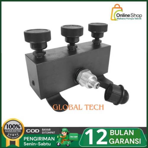Jual 700 bar 3 Port 3/8" Hydraulic Manifold Cabang 3 Hidrolik 70 MPa ...