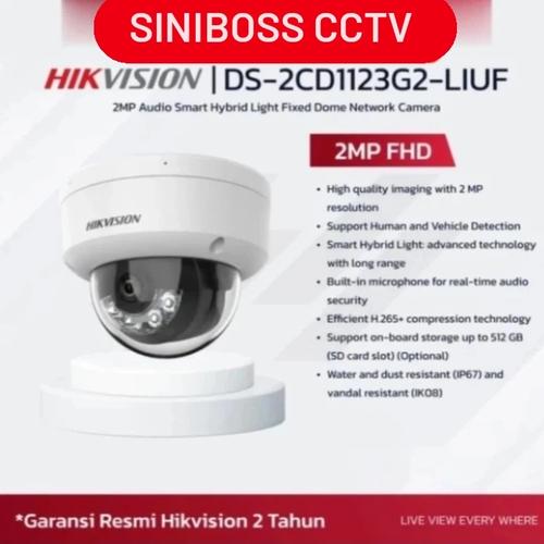 Promo HIKVISION IP CAMERA INDOOR DS-2CD1123G2-LIUF 2MP AUDIO SMART ...