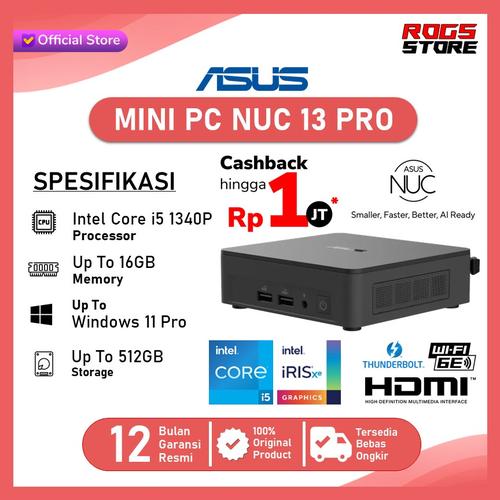 Promo ASUS MINI PC NUC 13 PRO CORE I5 1340P 16GB 512GB SSD W11PRO ...