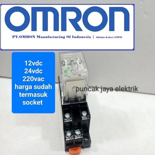 Jual relay Omron original my2n/my2n 24vdc 5a 8 kaki satu set socket ...