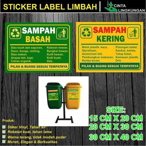 Jual Stiker Vinyl Label Sampah Basah, Sampah Kering / Label Sampah ...