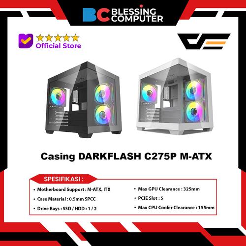 Jual Casing DARKFLASH C275P M-ATX - Black - Kota Denpasar - Blessing ...