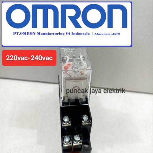 Jual relay Omron original my2n/my2 220vac 5a 8kaki satu set socket ...