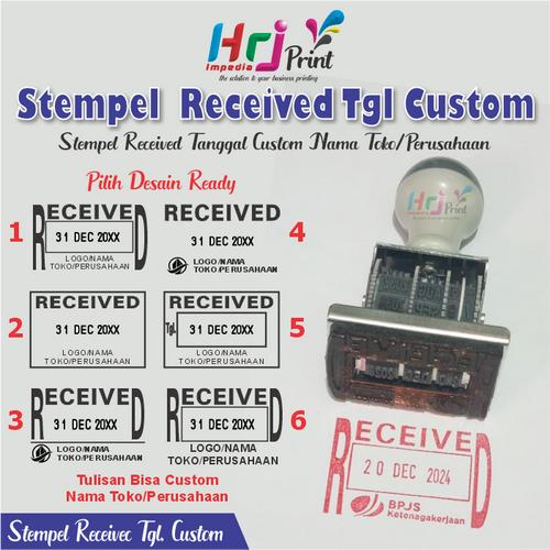 Jual Stempel Received Tanggal Custom Nama Toko/Perusahaan | Stempel ...