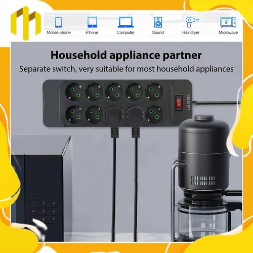 Jual Colokan Listrik Stop Kontak Gantung Dinding 6AC Outlets 3 USB+Type ...