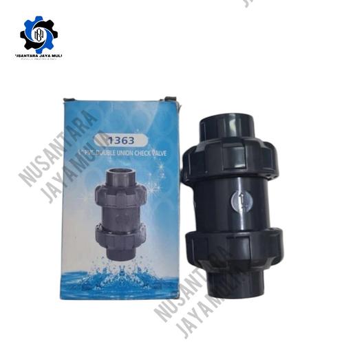Jual Double union Ball check Valve PVC JIS 10K Socket 1 1/2" inch DN40 ...