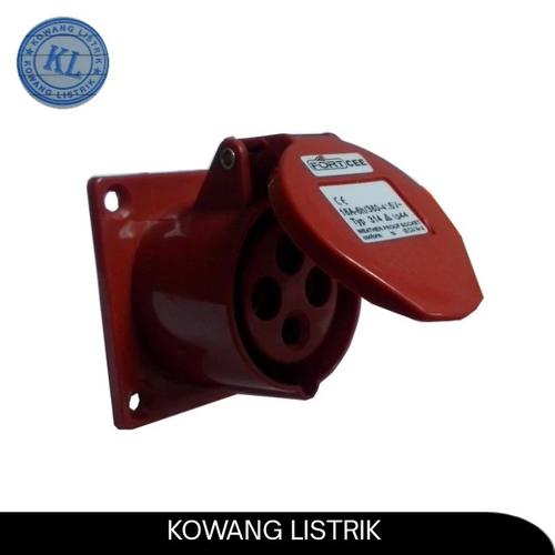 Jual Industrial wall Socket type 324 4Pin 32A warna Merah FORT ...