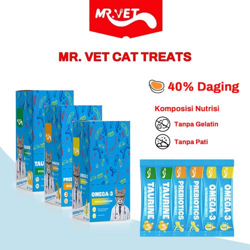 Promo Mr.Vet - 1 Box Camilan Kucing Creamy Snack Kucing yang dilengkapi ...