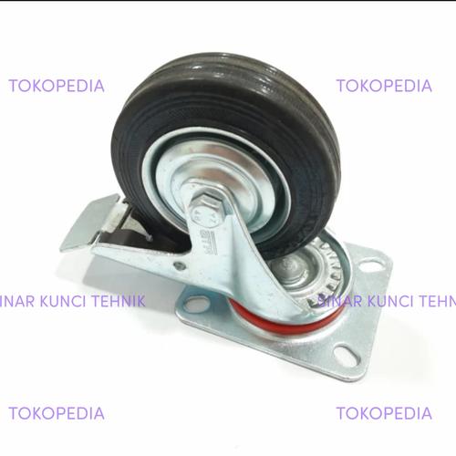 Jual Roda Trolly Hidup Karet REM 4 Inch / Roda Etalase Troli Hidup ...