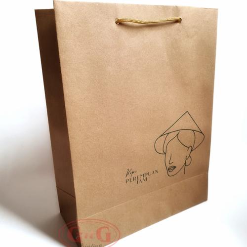 Jual Paper Bag Kraft Custom Print - 2 Design / Shopping Bag / Uk ...