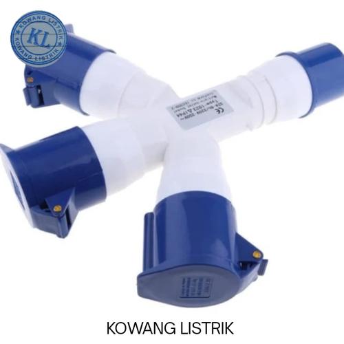 Jual Industrial PLUG & SOCKET type 1023 3Pin 32A Biru Cabang 3 FORT ...