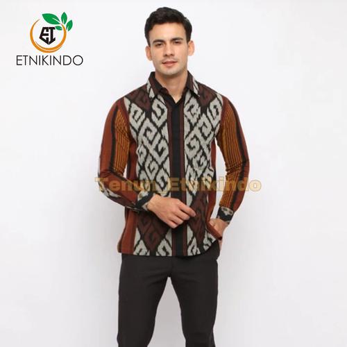 Jual Kemeja tenun pria etnik - kemeja tenun lengan panjang - S, Tanpa ...