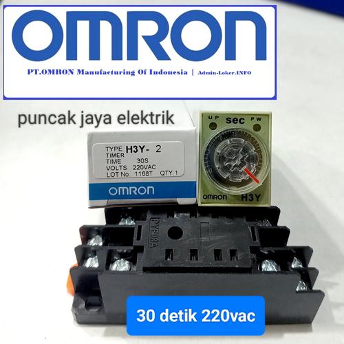 Jual timer Omron original h3y2 30 detik 220vac 8 kaki plus socket/timer Omron h3y 2 - Jakarta ...