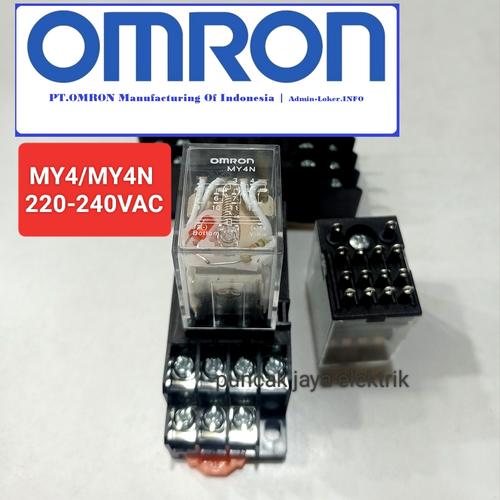 Jual relay Omron original my4/my4n 220vac 14 kaki 5a set socket/relay Omron - Jakarta Barat ...