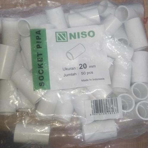 Jual SOK 20MM SOCK PIPA CONDUIT LISTRIK 20 MM MERK NISO PER PACK ISI 50 PCS - Jakarta Timur ...