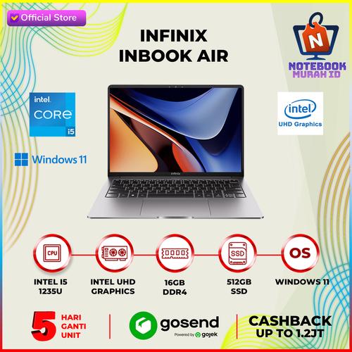 Promo Infinix Inbook Air I5 1235 16Gb 512Gb W11 14.0Wuxga Ips 100Srgb ...