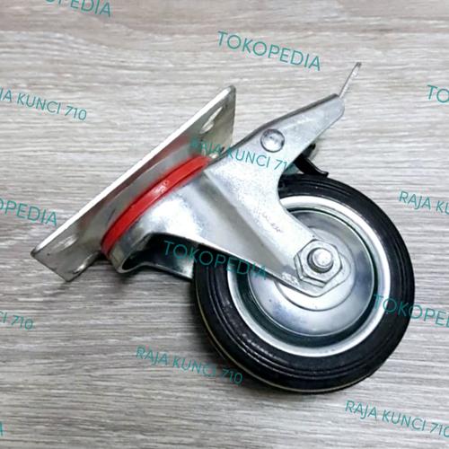 Jual Roda Etalase / Roda Troli / Roda Karet Hidup Rem 4" Inch / Roda ...
