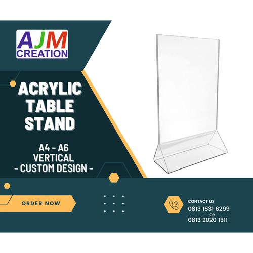 Jual Acrylic Table Stand Akrilik Tent Holder A4 A5 A6 Brosur Qris ...