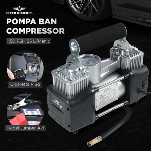 Jual pompa angin ban mobil elektrik portable 2 silinder compresor mini ...