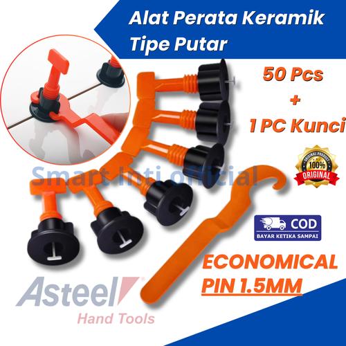 Jual ASTEEL Tile leveling keramik reusable tipe putar PIN 1.5mm spacer ...