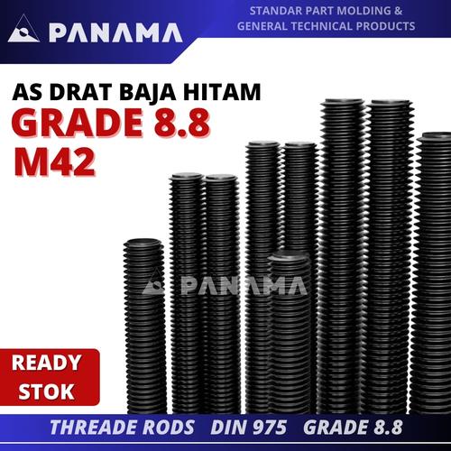 Jual As Drat Baja M42 x 1 Meter Long Drat Baja Hitam Grade 8.8 Produk ...