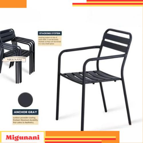 Promo Kursi Besi Alumunium Hitam Anti Karat Teras / Taman / Cafe ...