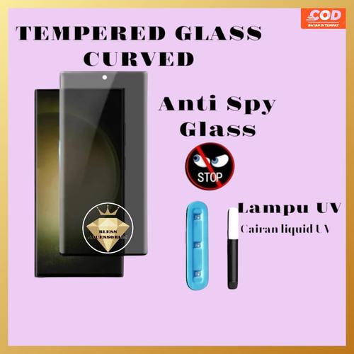 Jual Tempered Glass Curved Nano UV Anti Spy Samsung Note 8 note 9 note 10 note 20 note 10+ note ...
