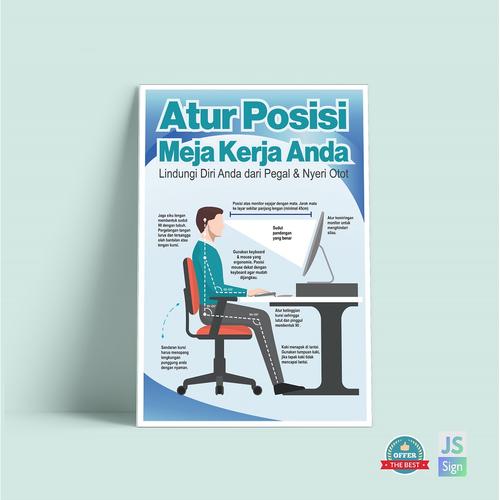 Jual POSTER SAFETY K3 - ATUR POSISI MEJA KERJA ANDA - A2(60x40cm ...
